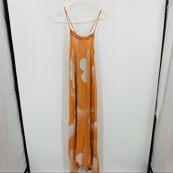 Gillia | Dresses | Gillia Orange Floral Maxi Dress Medium | Poshmark
